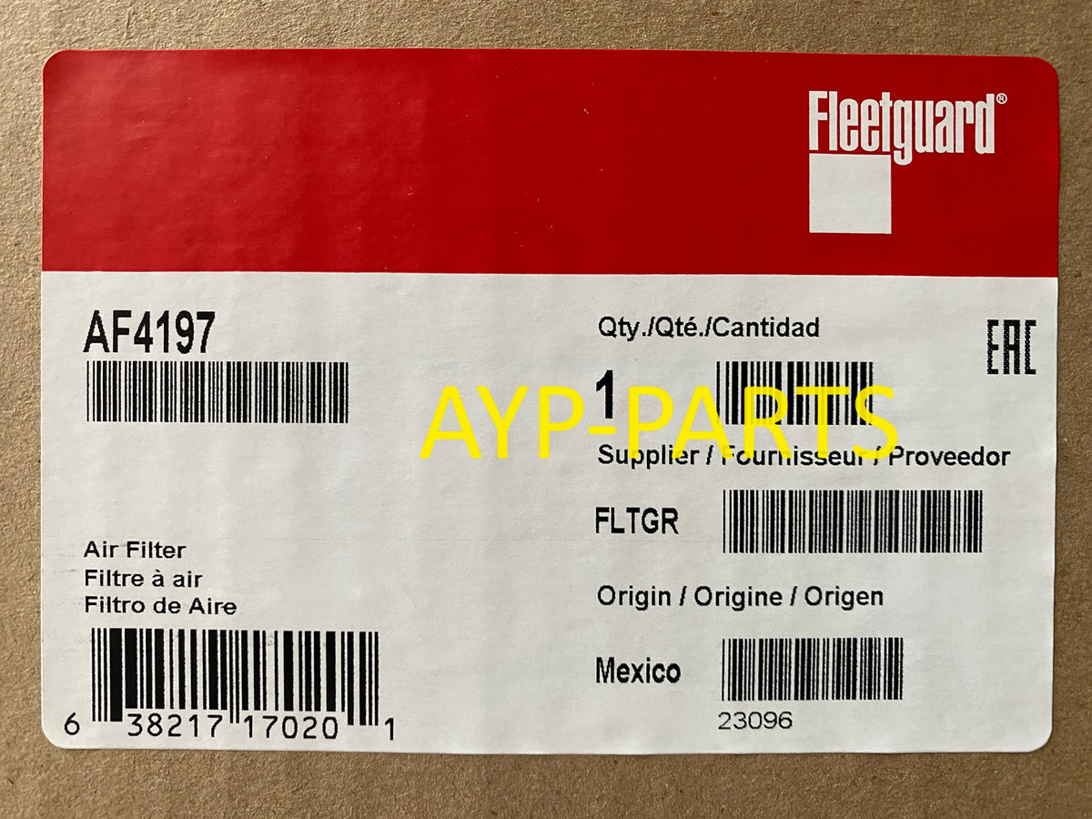 AF4197 FLEETGUARD AIR FILTER RS5287XP Paccar Kenworth T800 W900 Peterb ...