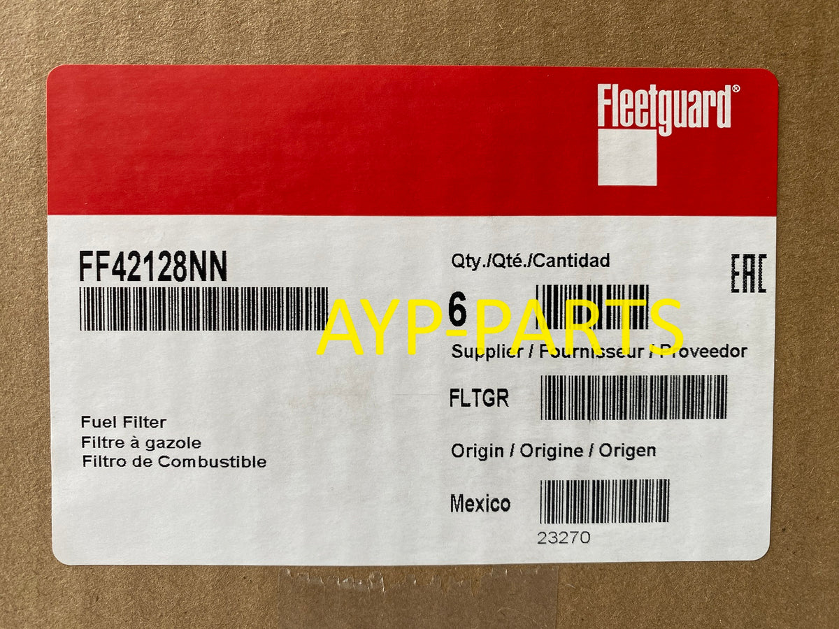 FF42128NN (CASE OF 6) FLEETGUARD FUEL FILTER BF46117 2017+ Mack MP7 MP ...