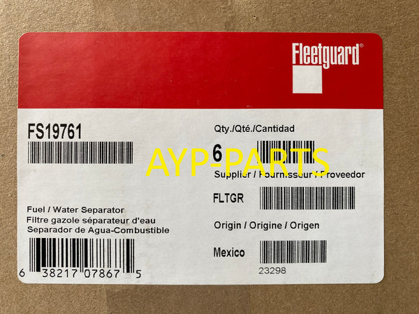 FS19761 (CASE OF 6) FLEETGUARD FUEL FILTER PF7894 FH230 FH233 382 233 ...