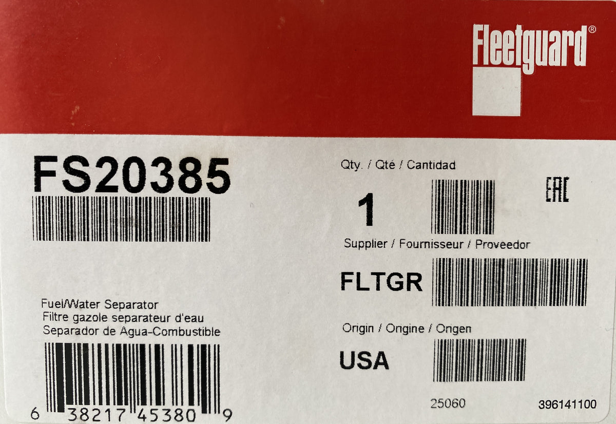 FS20385 FLEETGUARD FUEL FILTER PF46145 Replaces FS20083 for Cummins IS ...