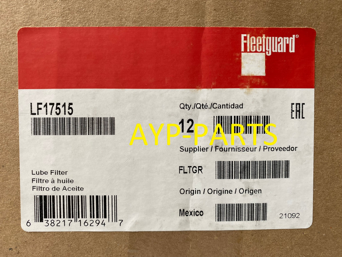 LF17515 (CASE OF 12) FLEETGUARD OIL FILTER B7506 for International Max ...