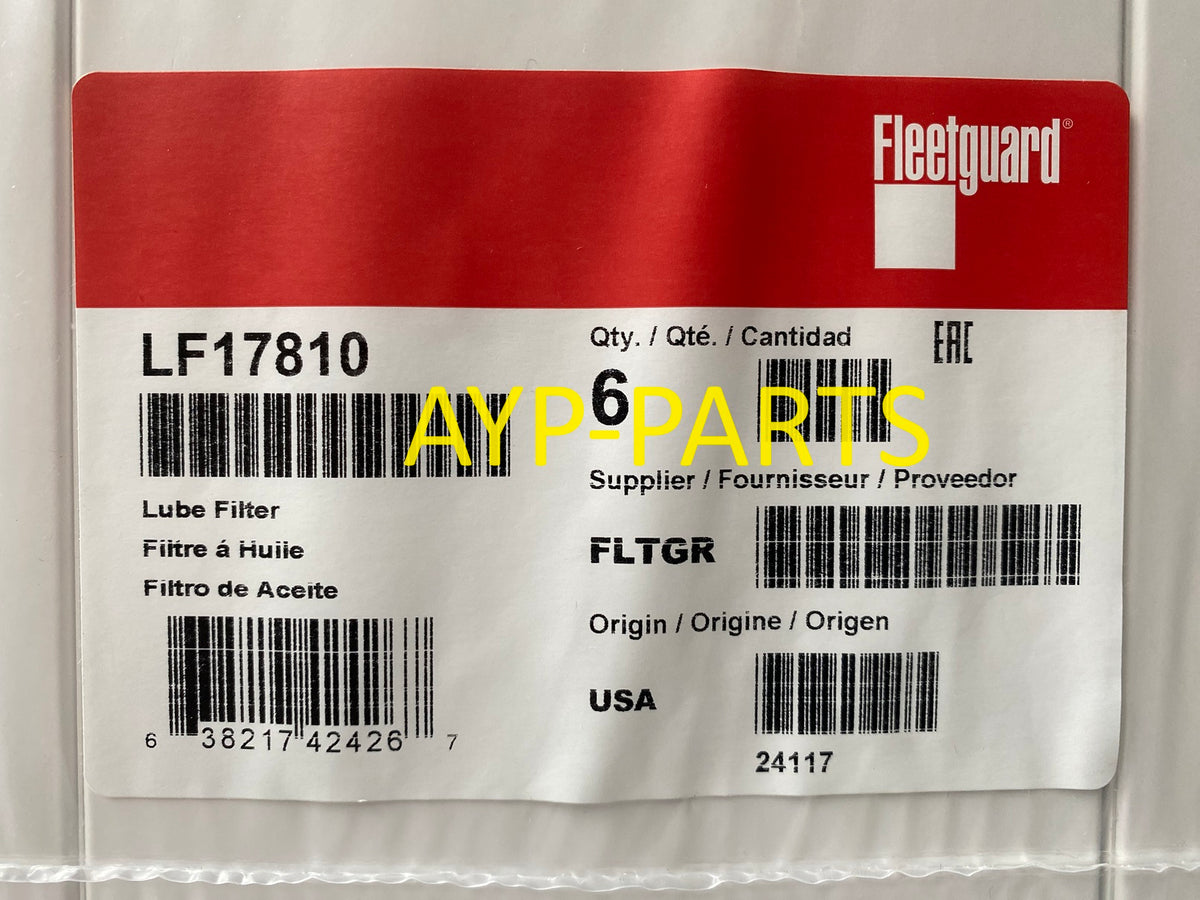 LF17810 (CASE OF 6) FLEETGUARD OIL FILTER P41000 a276 – Auto/Truckparts