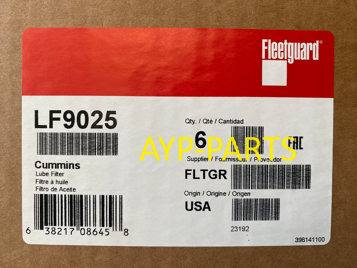 LF9025 (CASE OF 6) FLEETGUARD OIL FILTER BD7250 DT466E DT570 HT570 Max ...