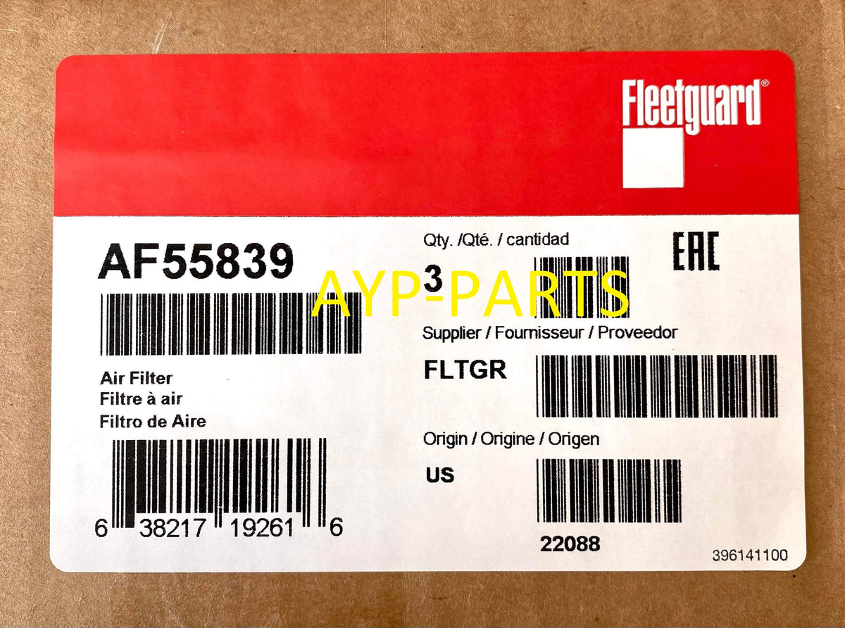 AF55839 (CASE OF 3) FLEETGUARD CABIN AIR FILTER PA4405 PA30093 a320 ...