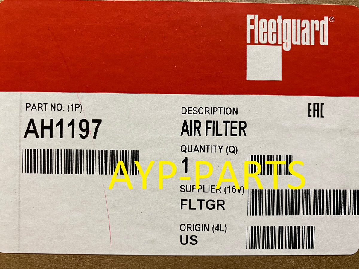 AH1197 FLEETGUARD AIR FILTER PA3493 Freightliner Chassis, Ottawa YT30 ...