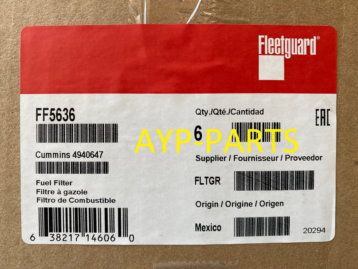 FF5636 (CASE OF 6) FLEETGUARD FUEL FILTER BF7924 for Cummins ISC ISL E ...