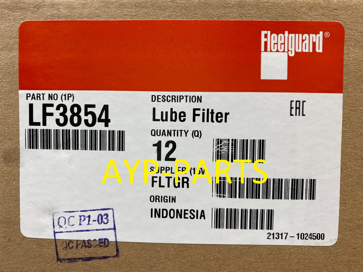 LF3854 (CASE OF 12) FLEETGUARD OIL FILTER BD7159 GM & Isuzu Tilt-Cab T ...